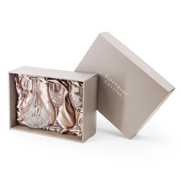 Tipperary Crystal Belvedere Wine Decanter and 2 Wine Glass Set - First ...