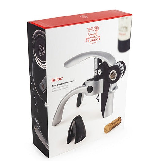 Peugeot Baltaz Lever corkscrew with black foil-cutter, 14cm - First Ireland