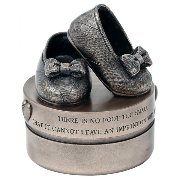 Genesis Bronze - Baby Girl Booties Trinket Box: RR010 - First Ireland